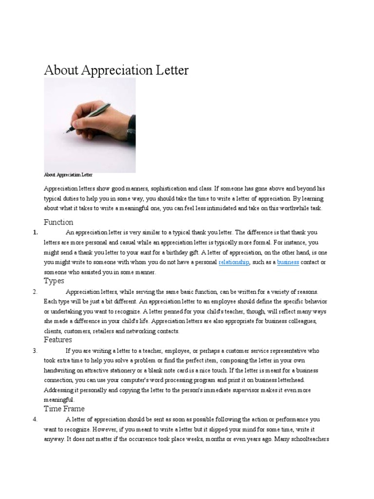 Appreciation Letter Guide | PDF | Marketing | Customer