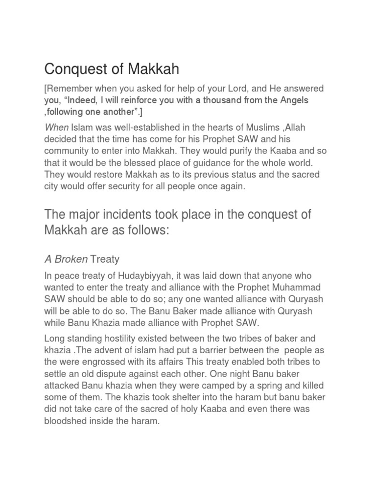 Conquest of Makkah | PDF | Muhammad | Mecca
