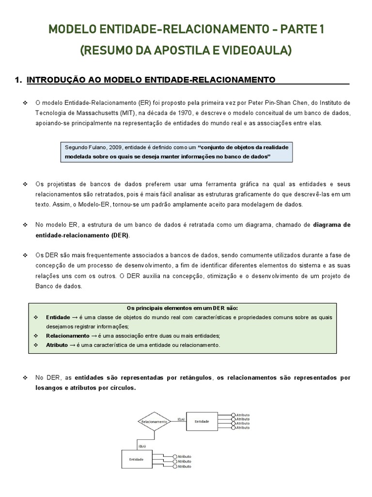 Modelo ER (Parte 1) | PDF | Base de dados relacional | Bancos de dados