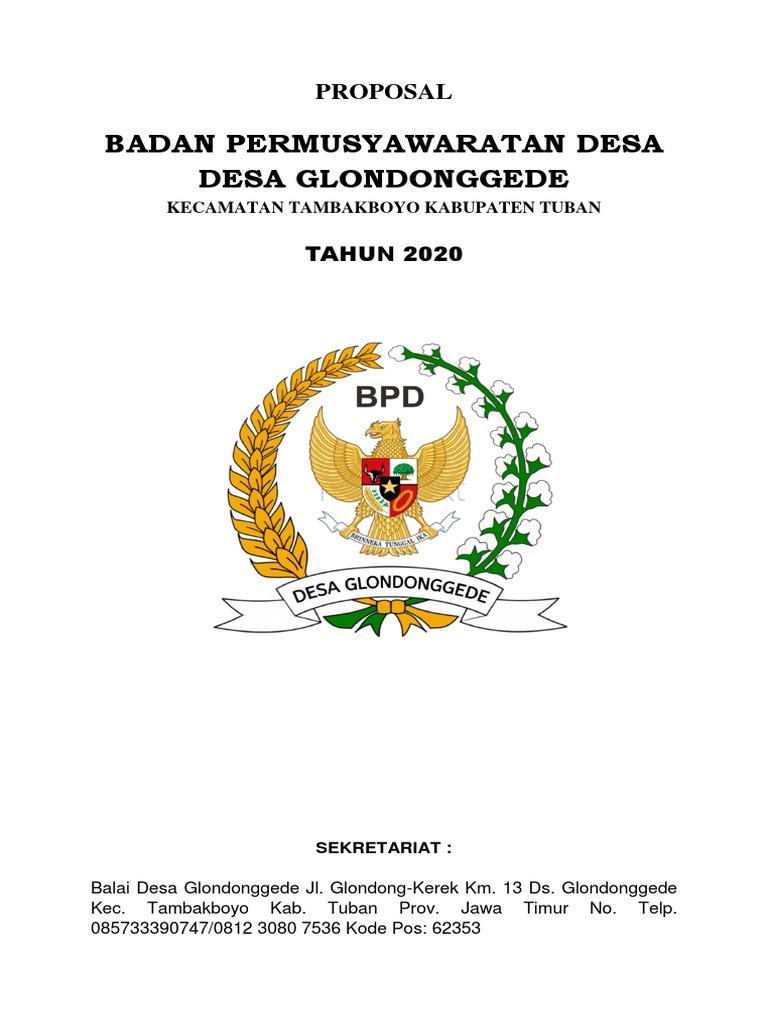 Proposal Tunjangan & Operasional BPD 2020 | PDF