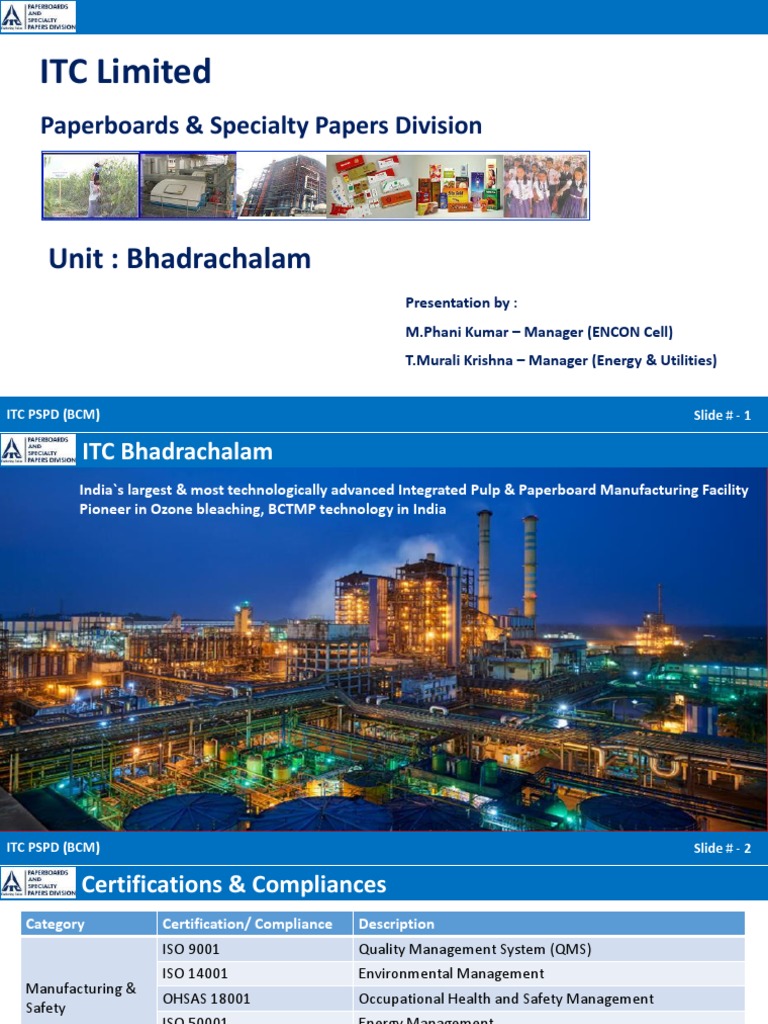 Pulp & Paper - 378 - ITC - PSPD - Unit - Bhadrachalam - 0 | PDF | Efficient Energy Use | Nature