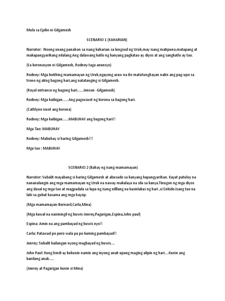 Epiko Ni Gilgamesh | PDF