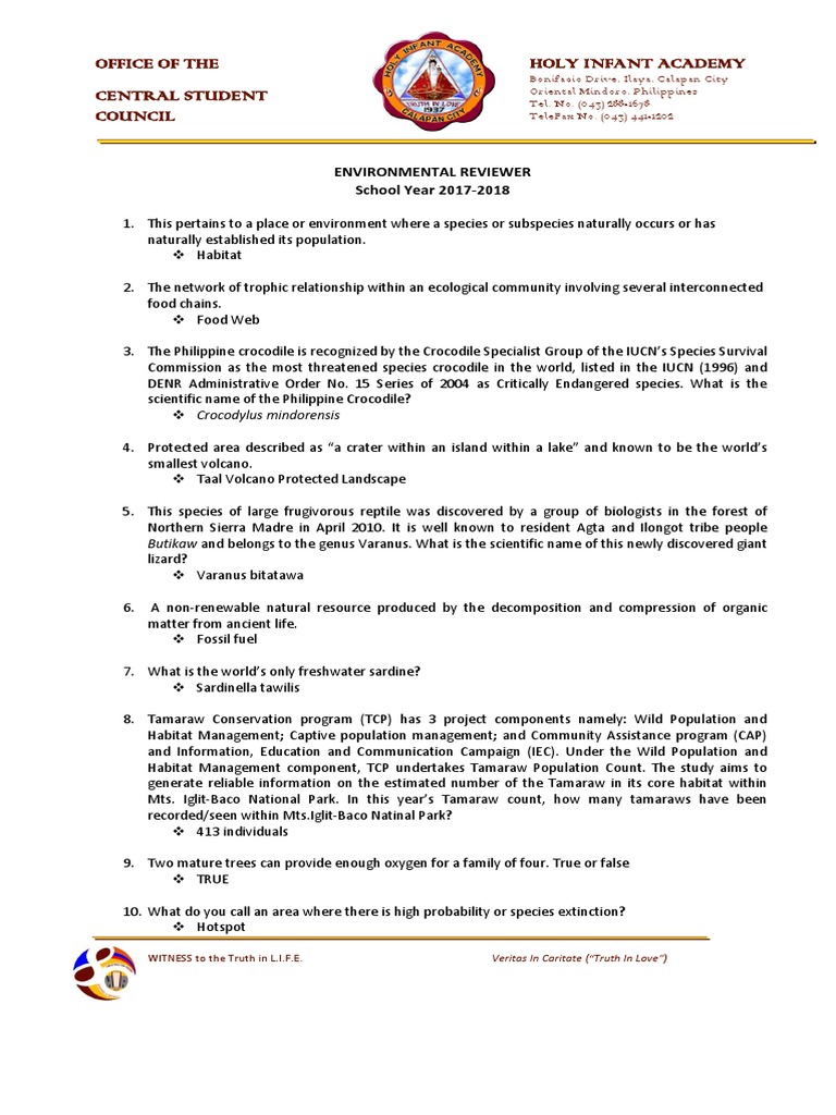 Environmental Quiz Questions-Revised | PDF | Greenhouse Effect ...