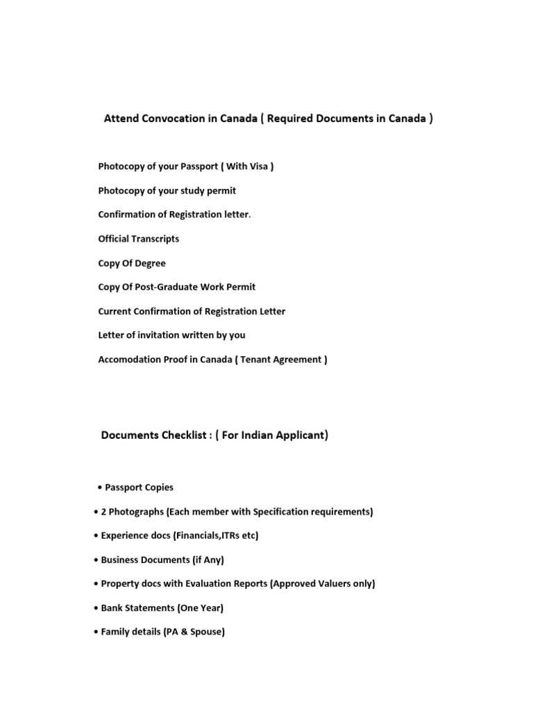 Convocation Document Checklist for Canada | PDF | Finance & Money ...