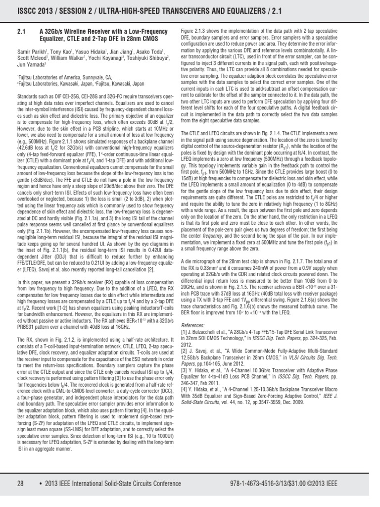 (Doi 10.1109/ISSCC.2013.6487622) Parikh, S. Kao, T. Hidaka, Y. Jian ...