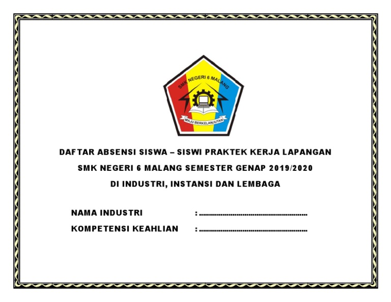 Cover Absensi Siswa PKL | PDF