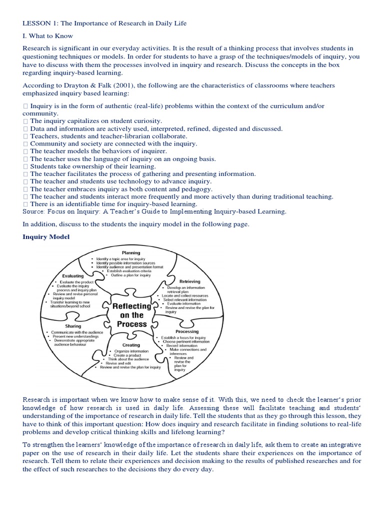 LESSON 1 - PR 1 | PDF | Inquiry Based Learning | Teachers