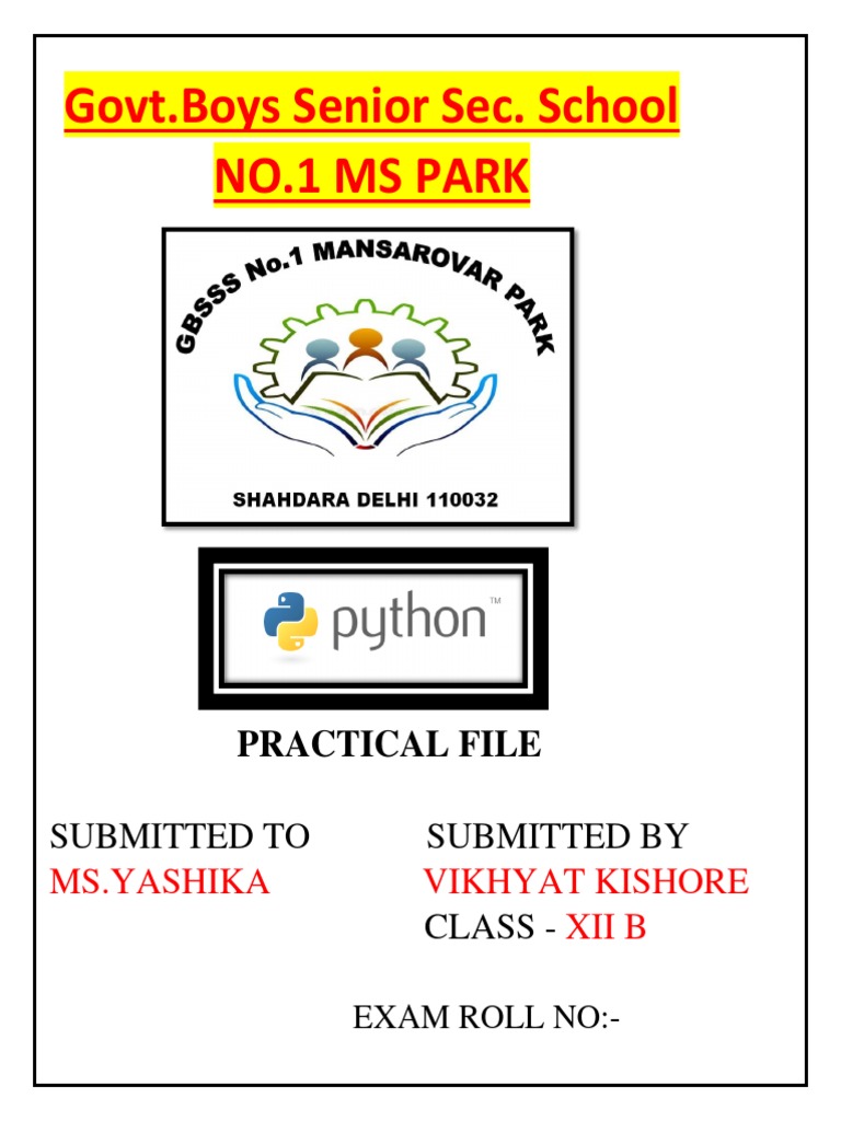 Vikhyat PRACTICAL FILE Page | PDF