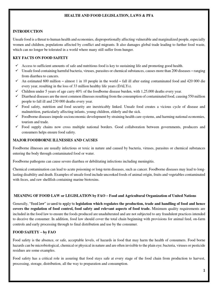 Food Safety Laws and Regulations | PDF | Foodborne Illness | Foods