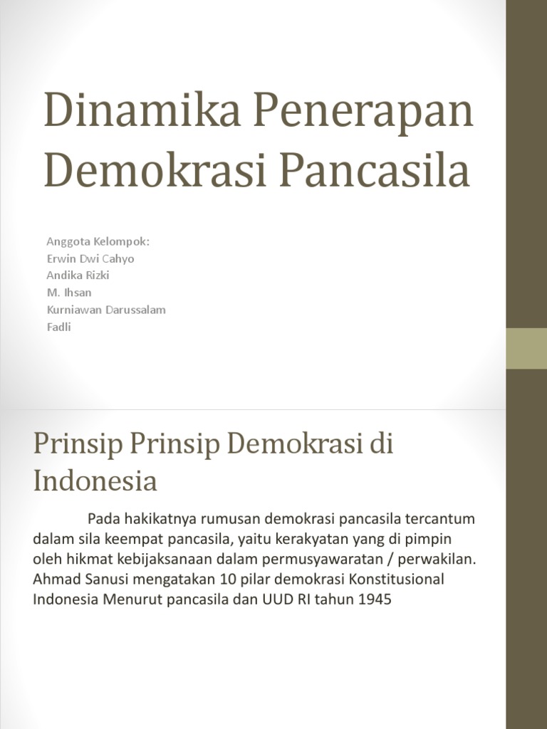 Dinamika Demokrasi Pancasila di Indonesia | PDF