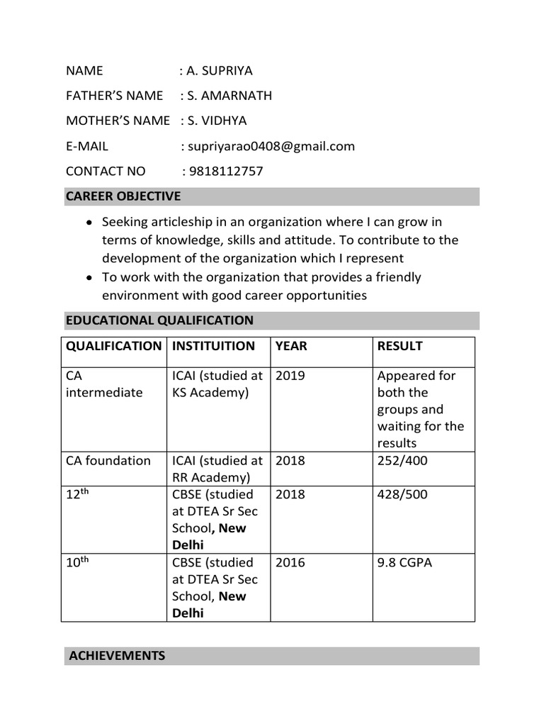 Supriya Resume | PDF
