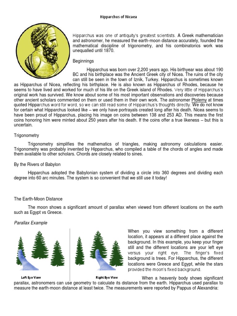 Hipparchus of Nicaea | PDF | Trigonometry | Stars