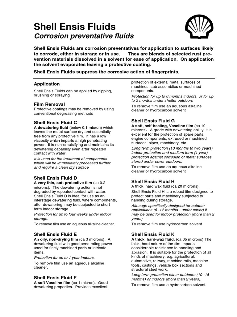 Shell EnsisFluid | PDF | Corrosion | Chemical Substances