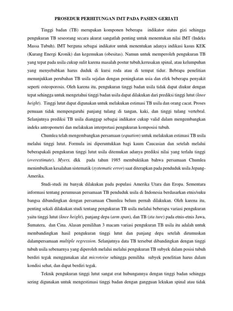 Prosedur IMT pada Pasien Geriatri | PDF | Sains & Matematika