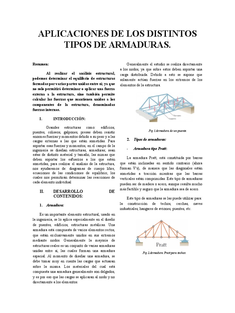 Aplicaciones de Armaduras | PDF | Braguero | Ingeniero civil