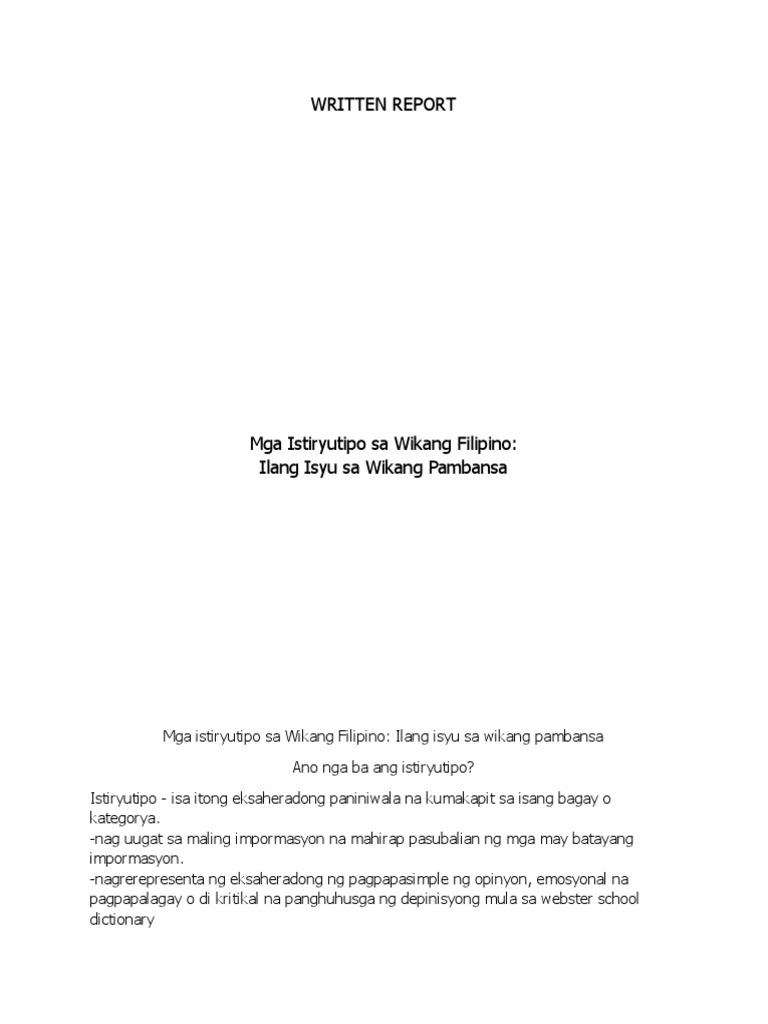 Written Report | PDF