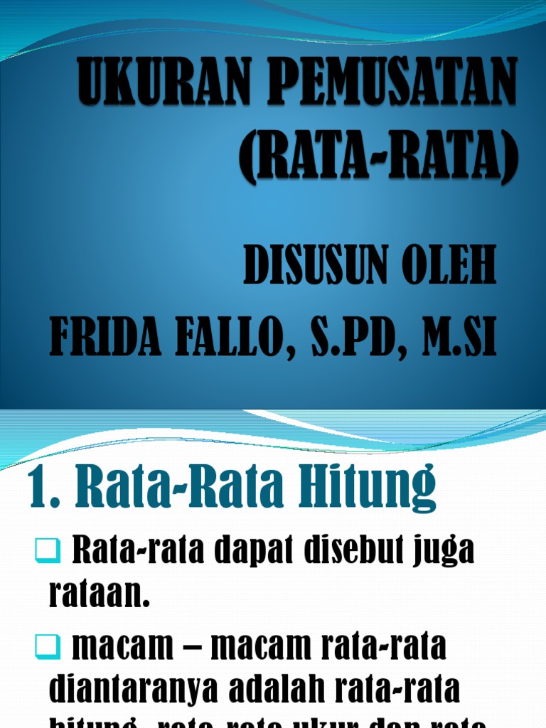 Iii. Ukuran Pemusatan (Rata-Rata) | PDF