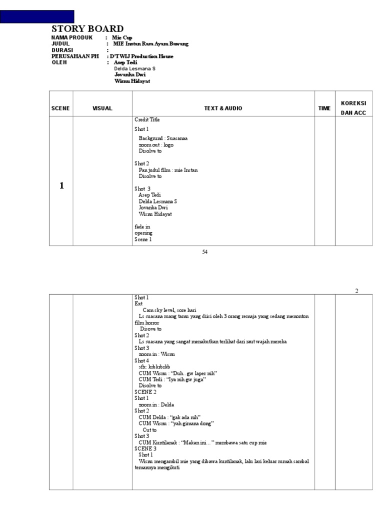Story Board Iklan | PDF
