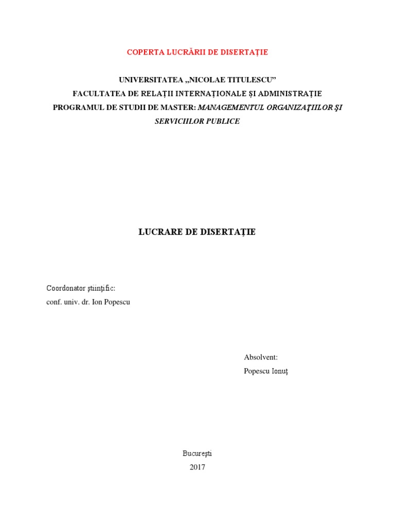 Model Disertatie | Download Free PDF | Romania