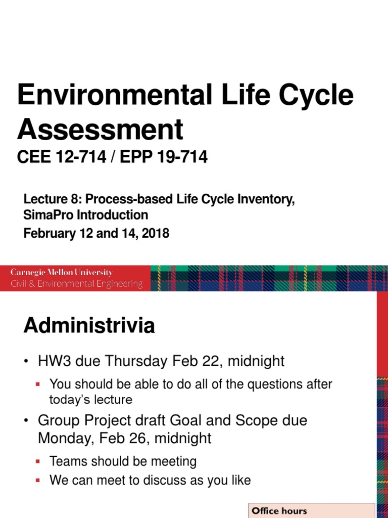 Lecture 8 - Life Cycle Inventory Example and SimaPro Intro - S18 | PDF ...