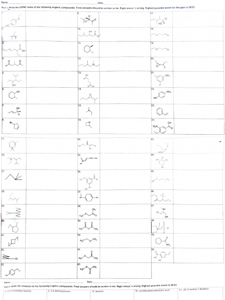 Chem 33 Lab Nomenclature Worksheet | Download Free PDF | Hydrogen ...