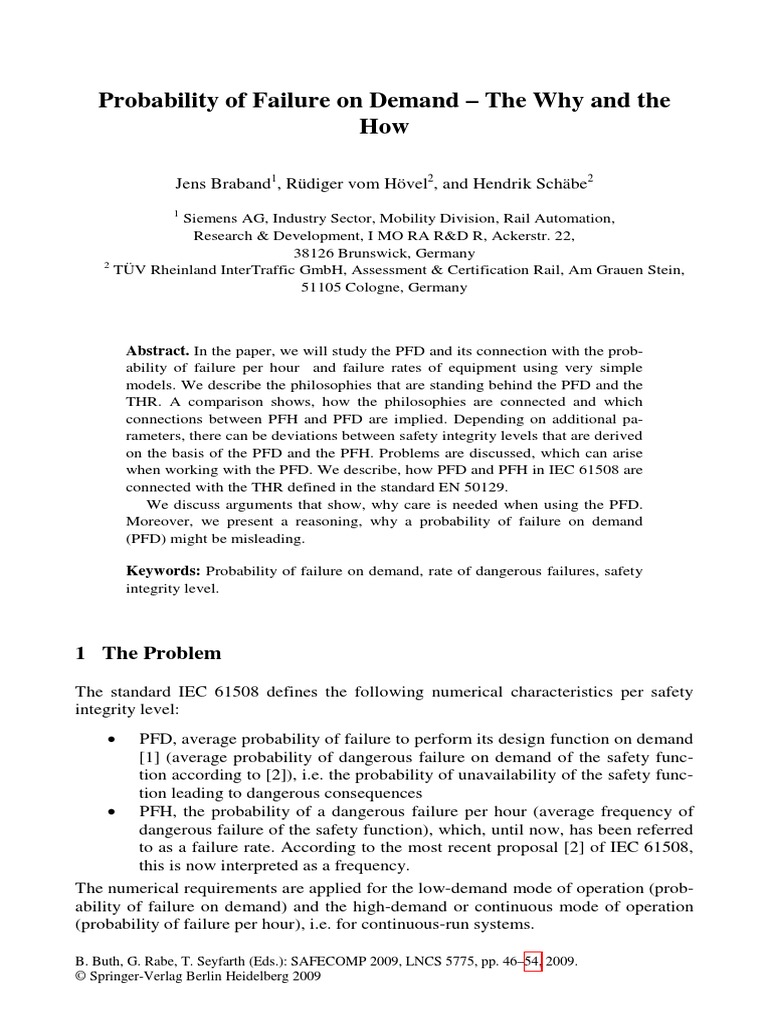Probability of Failure On Demand - The Why and The How | PDF