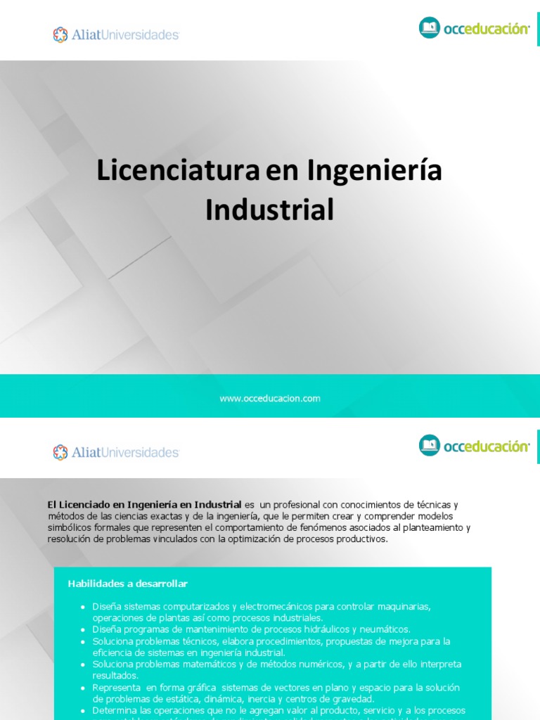 Industrial Plan De Estudios Aliat On Pdf Ingeniería Industrial