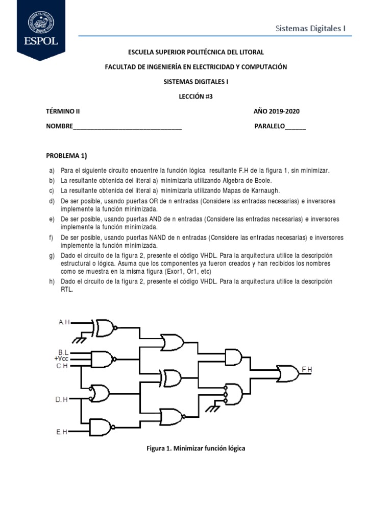 Sistemas Digitales I: Lección sobre funciones lógicas, minimización, implementación con puertas ...