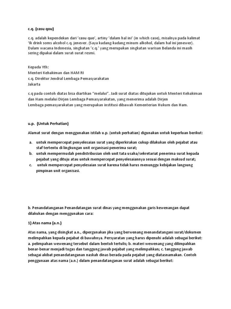 Penggunaan Up-Cq-An-Ub Dalam Surat | PDF