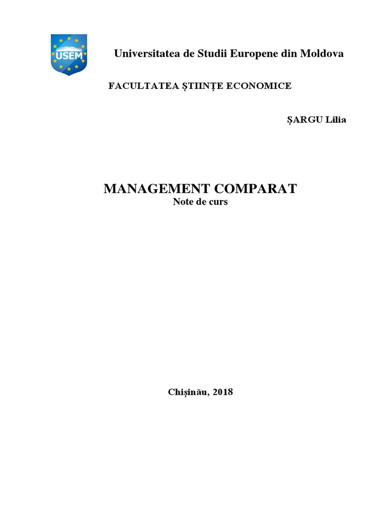 Management Comparat | PDF