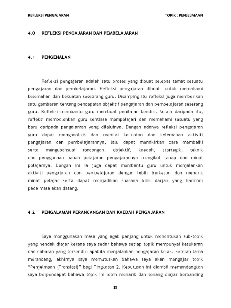 Refleksi PDP PDF | PDF