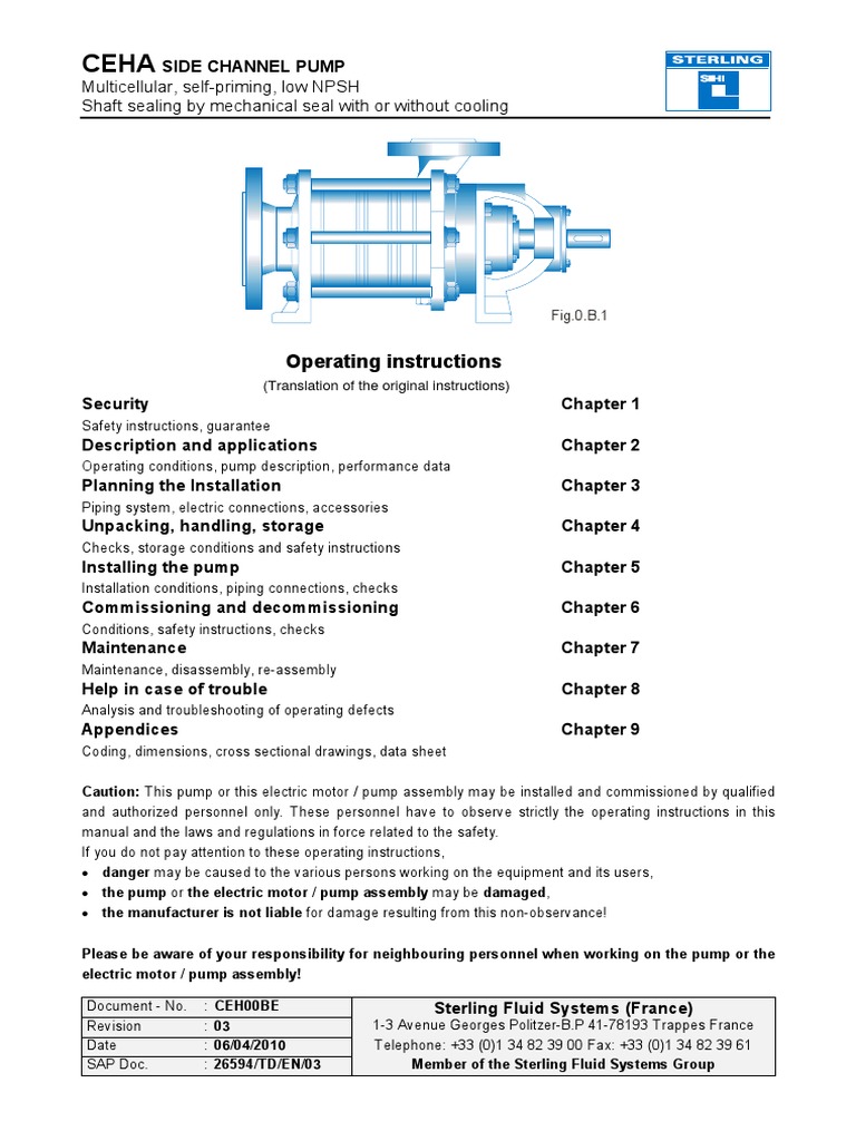 Operating Instructions Pump | PDF | Pump | Valve