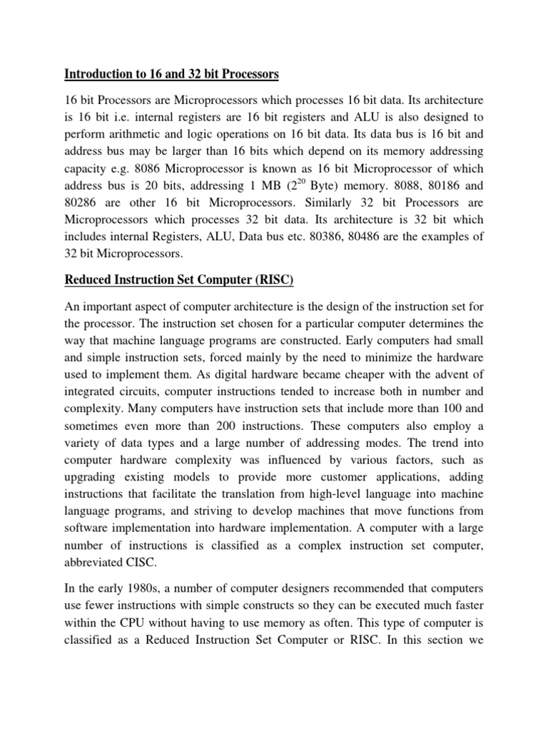 Reduced Instruction Set Computer 1 PDF | PDF | Central Processing Unit | Random Access Memory