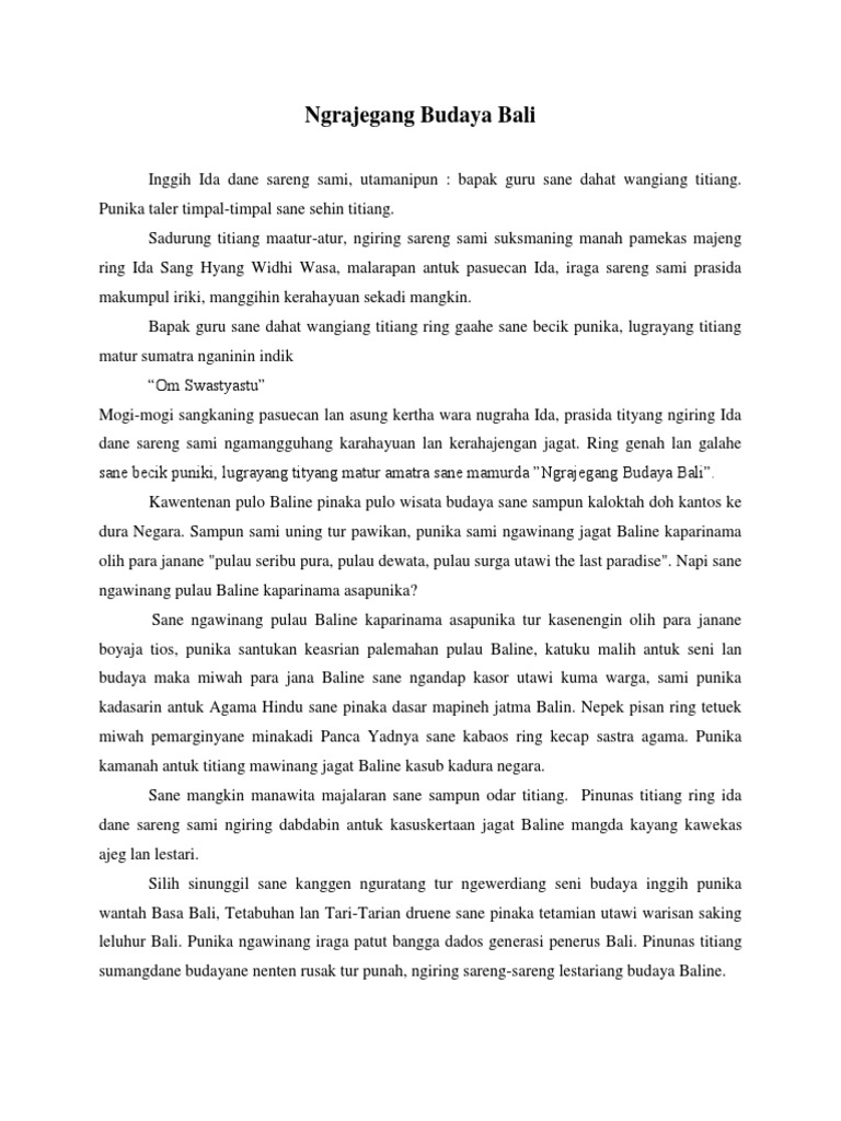 Pidato B Bali | PDF
