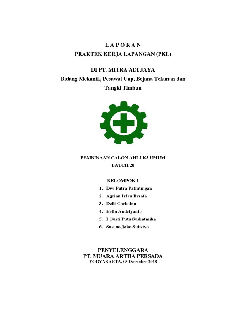 Laporan PKL Calon AK3U Kelompok 1 (MAP) | PDF | Teknologi & Rekayasa