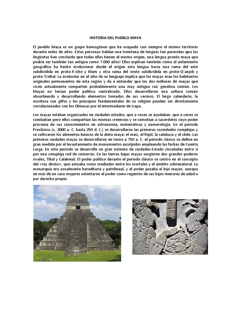Historia Del Pueblo Maya | PDF | Civilización maya | Visión del mundo