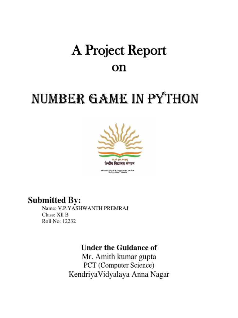 Computer Science Investigatory Project Pdf Python Programming Language Digital Technology 