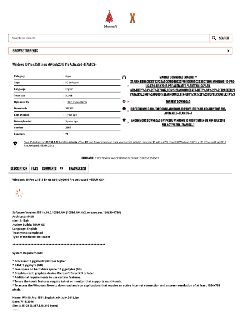 Windows 10 Pro v.1511 En-Us x6... E-Activated - TEAM OS - Torrent ...
