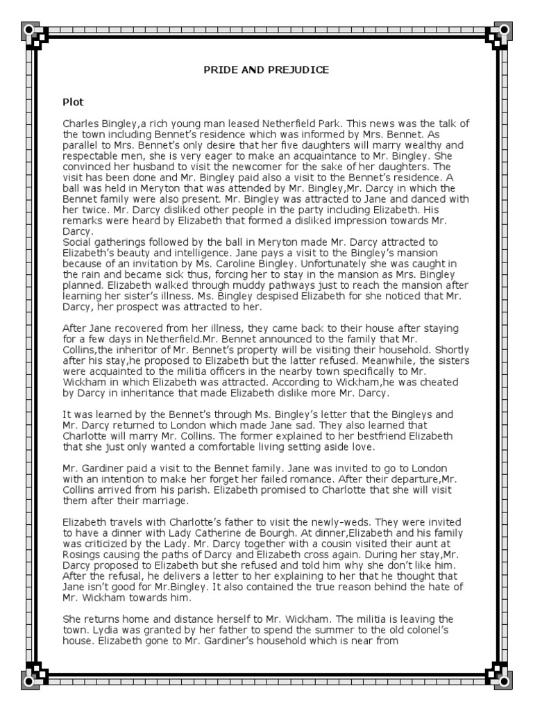 Analysis of Pride and Prejudice | PDF | Pride And Prejudice | Mr. Darcy
