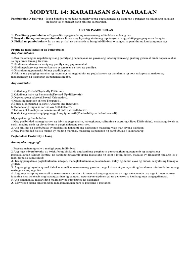 Module 14 Handout | PDF