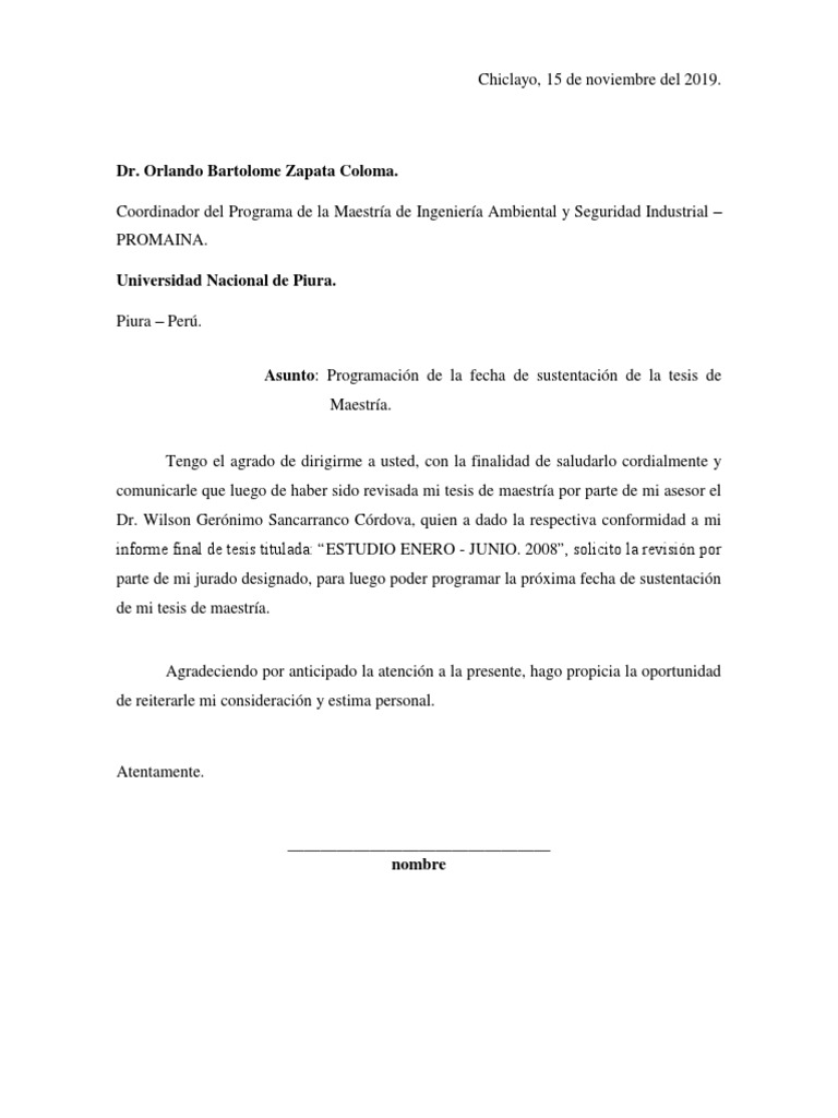 Carta de Maestria UNP | PDF