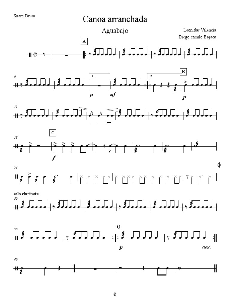 La Caona Arranchada - Snare Drum | PDF
