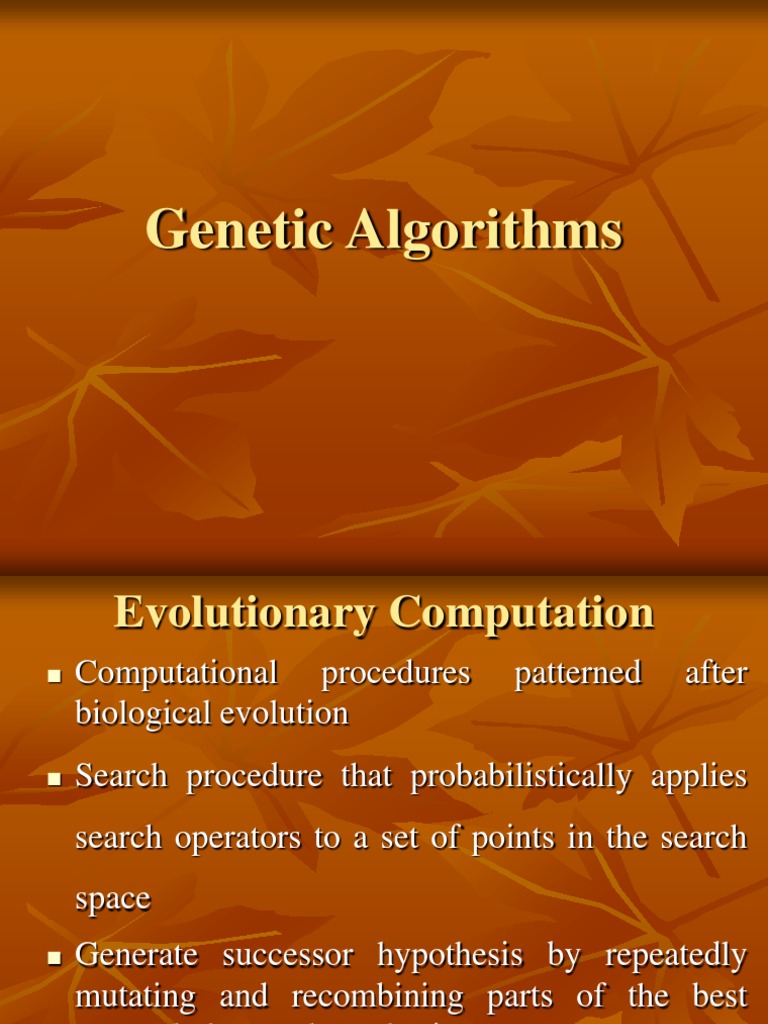 Genetic Algorithms Pdf Genetic Algorithm Evolution