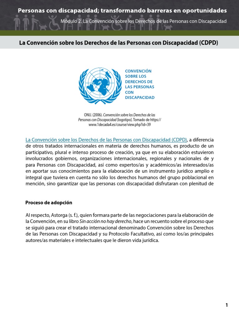 Proceso y Estructura de la CDPD | PDF | Tratado | Convenio europeo de derechos humanos