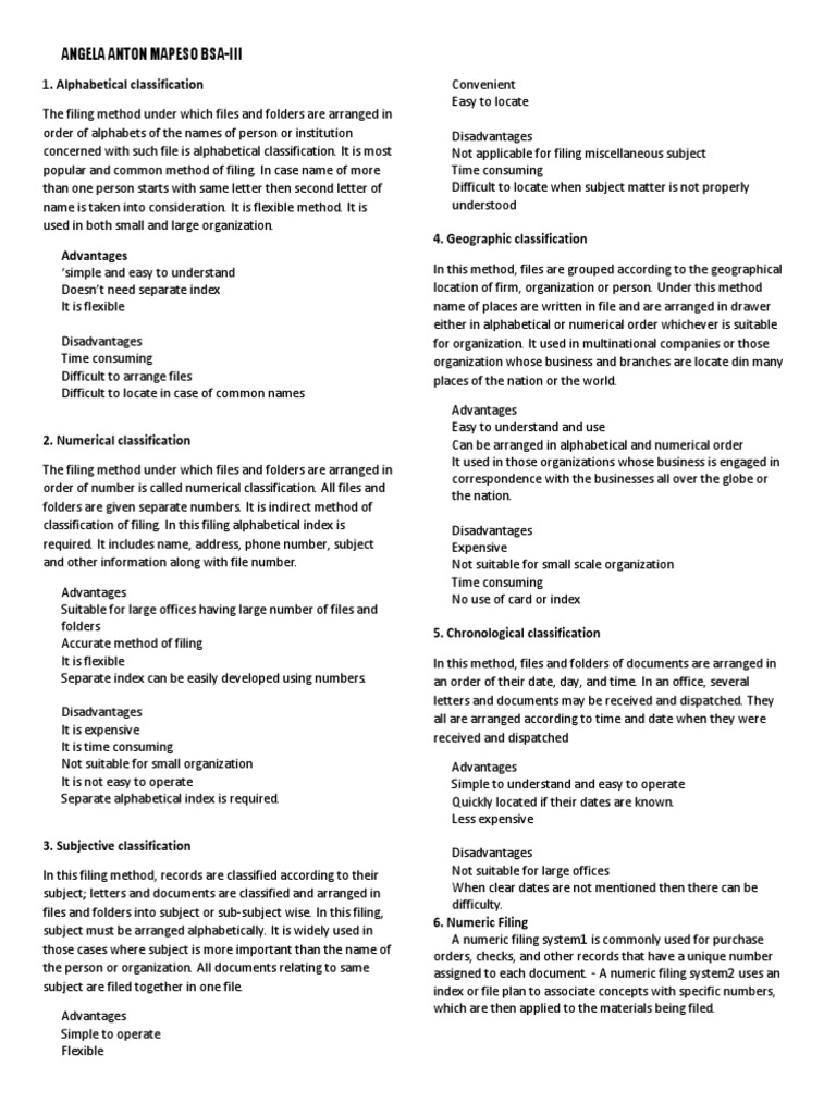 Filing Rules | PDF | Punctuation | Notation