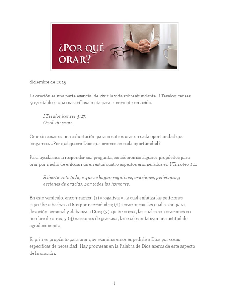 Por Que Orar PDF | PDF | Oración | Creencia religiosa y doctrina