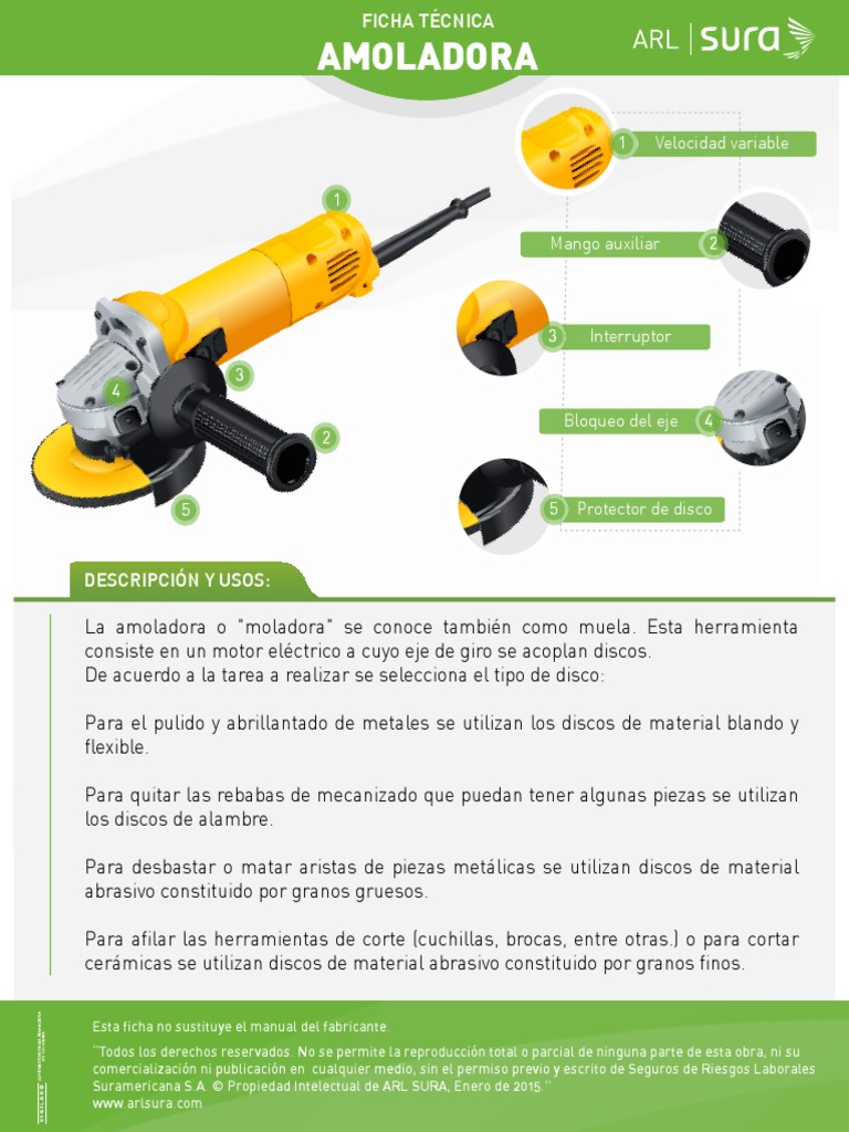 Ficha Tecnica Pulidora PDF | PDF | Herramientas | Propiedad intelectual