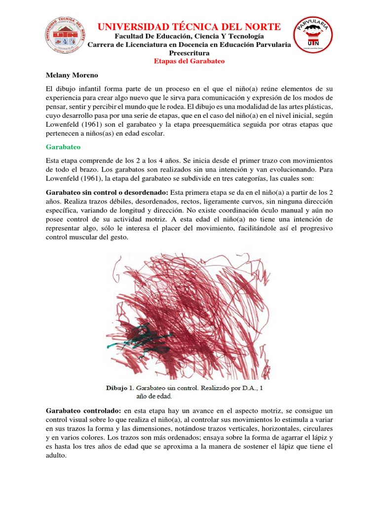 Etapas Del Garabateo | PDF | Educación de la primera infancia | Dibujo
