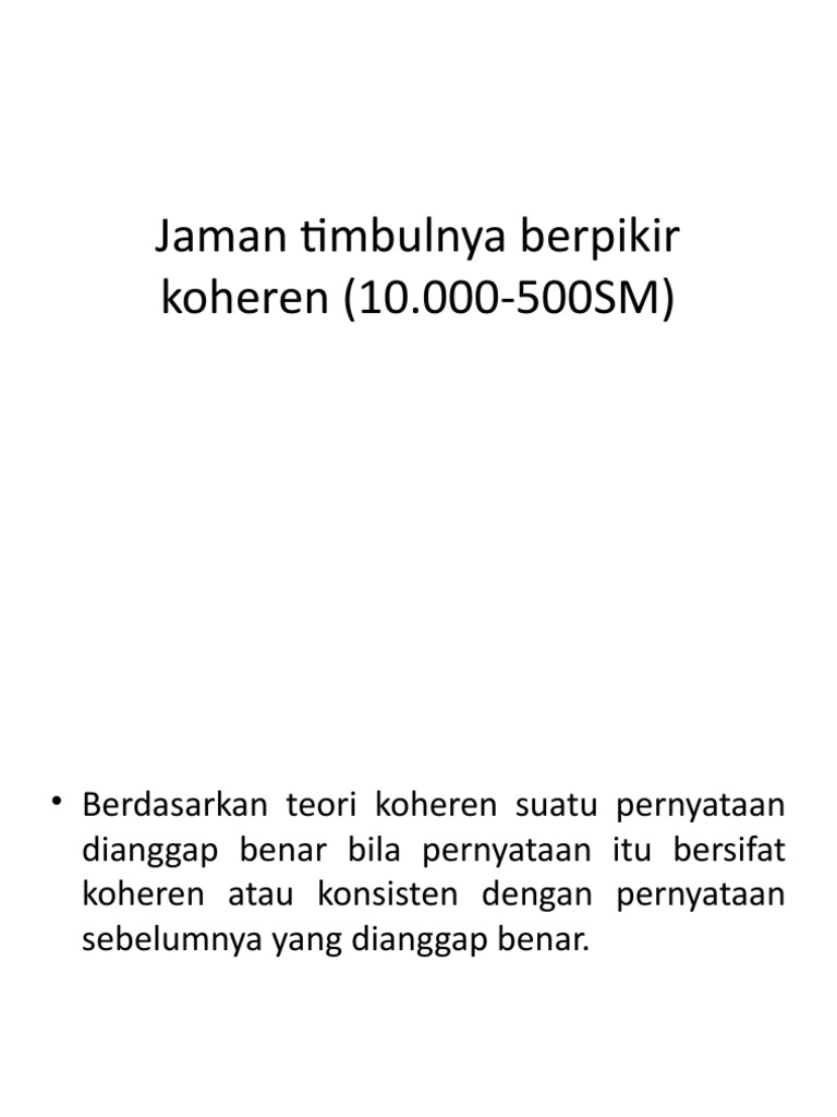 Pemikiran Koheren di Zaman Kuno | PDF | Agama & Spiritualitas