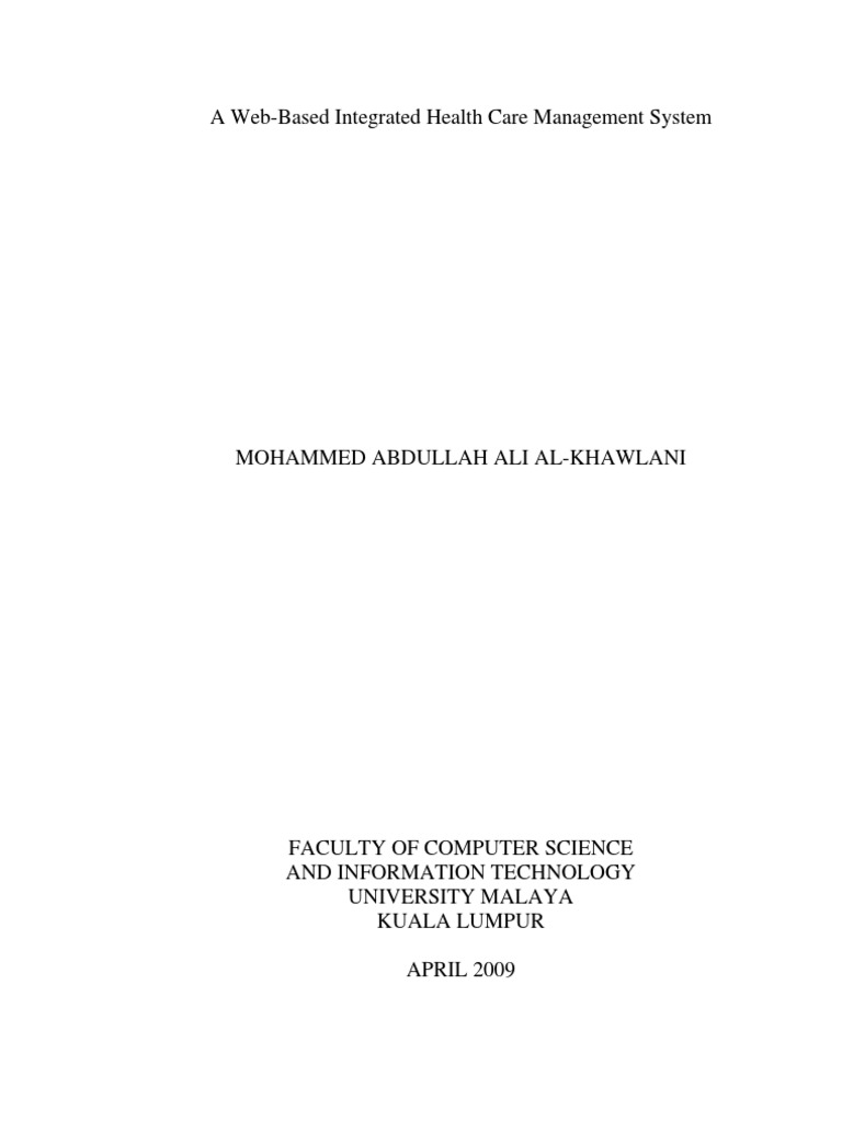 A Web Based Integrated Health Care Management System | PDF | Electronic ...
